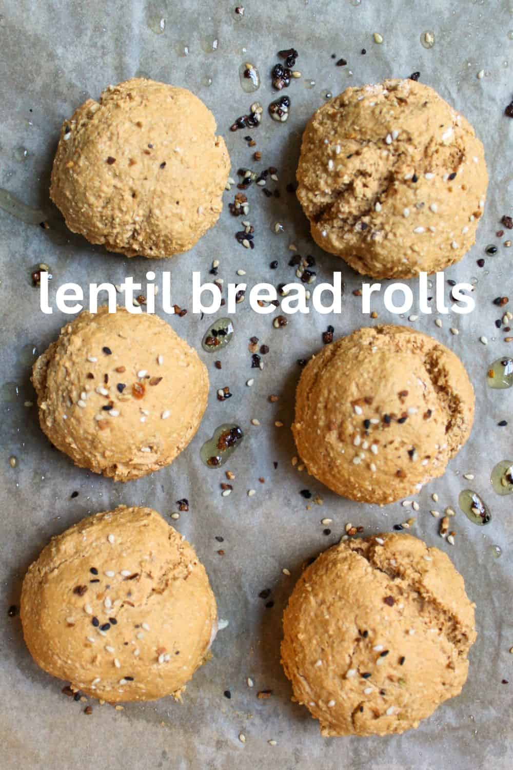 Lentil Bread Rolls (No Psyllium husk, No Oil) - saladonaroll.com